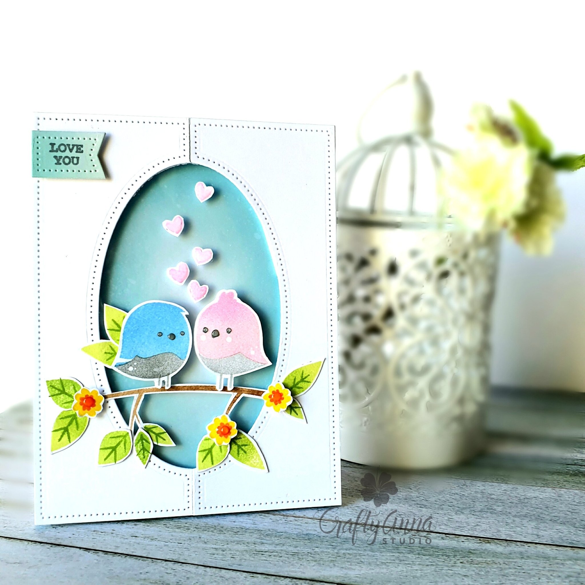Sweet Love Birds – Papercraft Business Challenge #26 – Craftyanna Studio