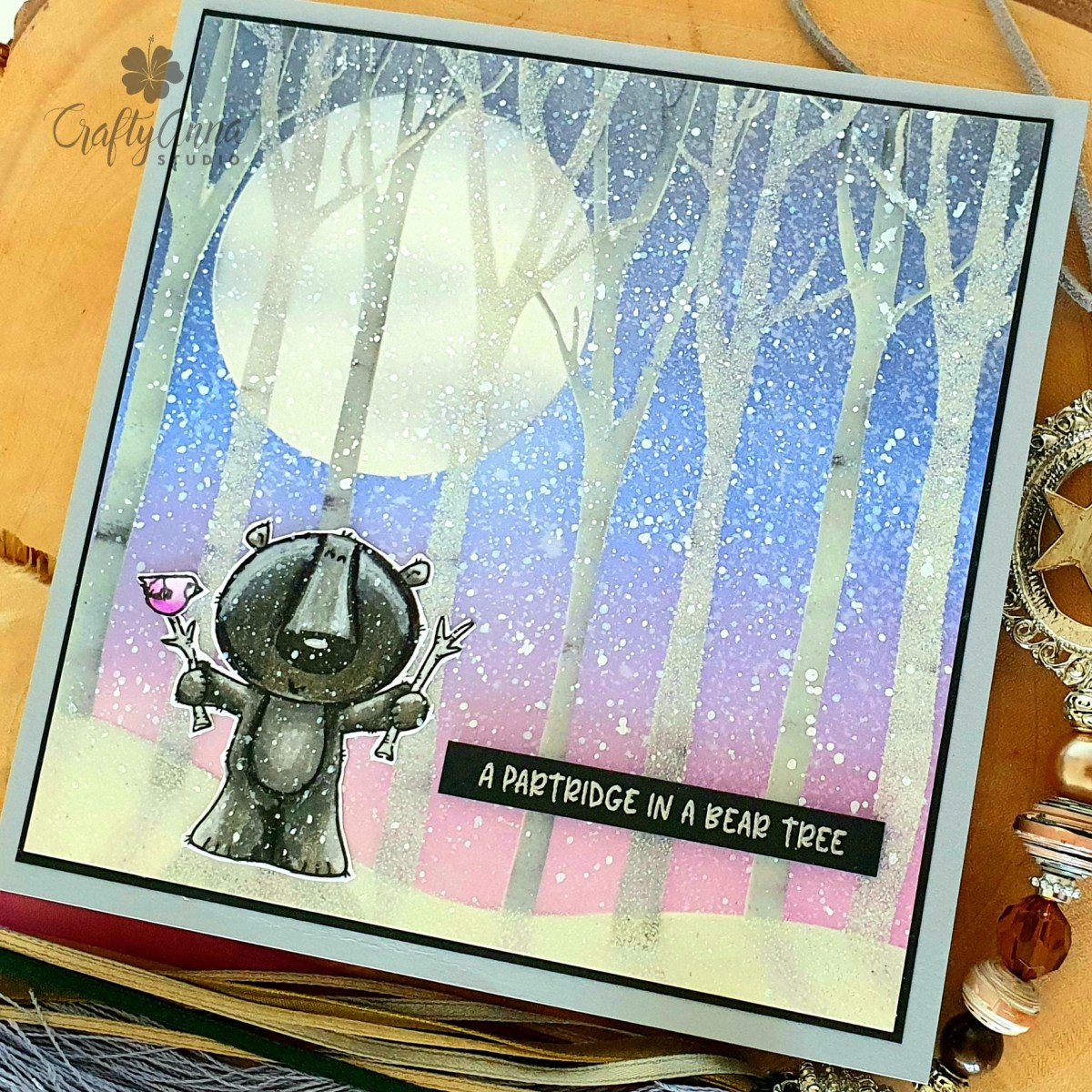 A Serene Snowy Scene for your Holiday or Winter Cards – Craftyanna Studio