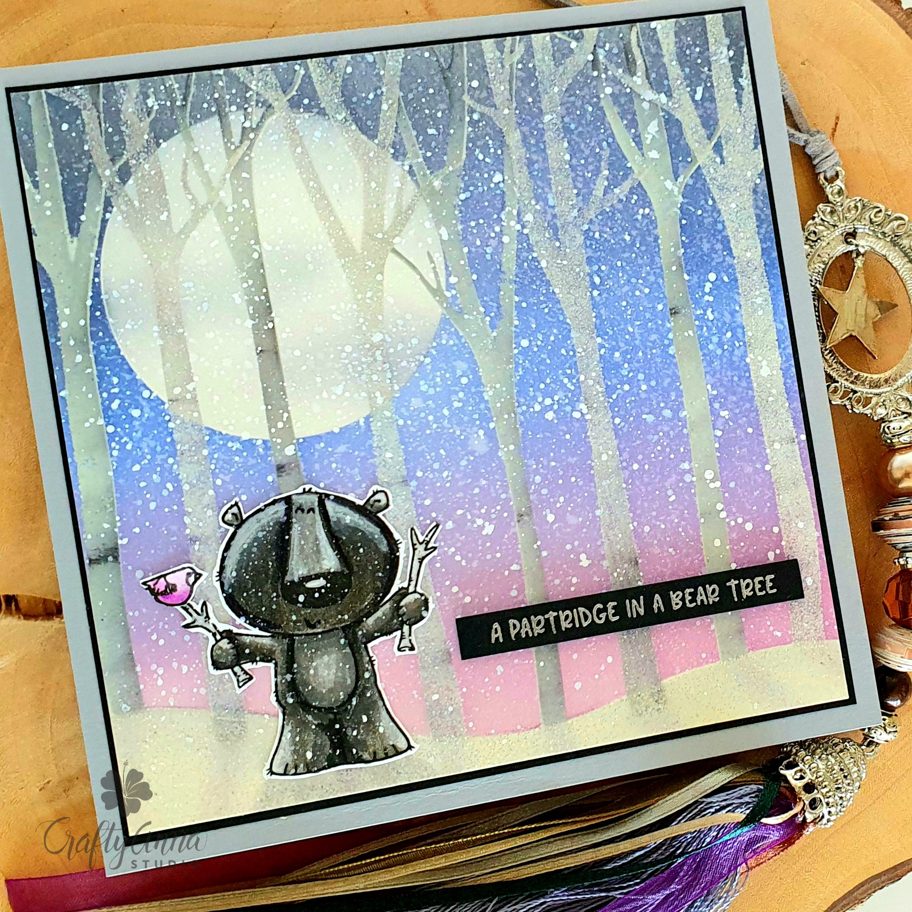A Serene Snowy Scene for your Holiday or Winter Cards – Craftyanna Studio