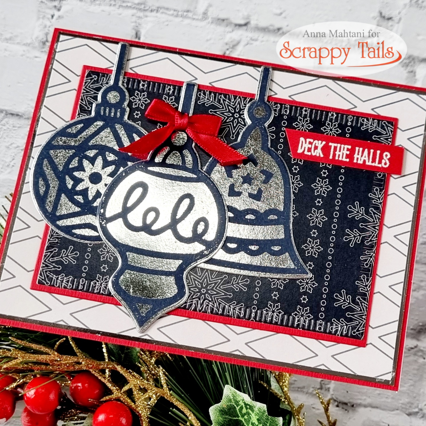 Trio of Foiled Ornaments: Scrappy Tails Crafts – Craftyanna Studio