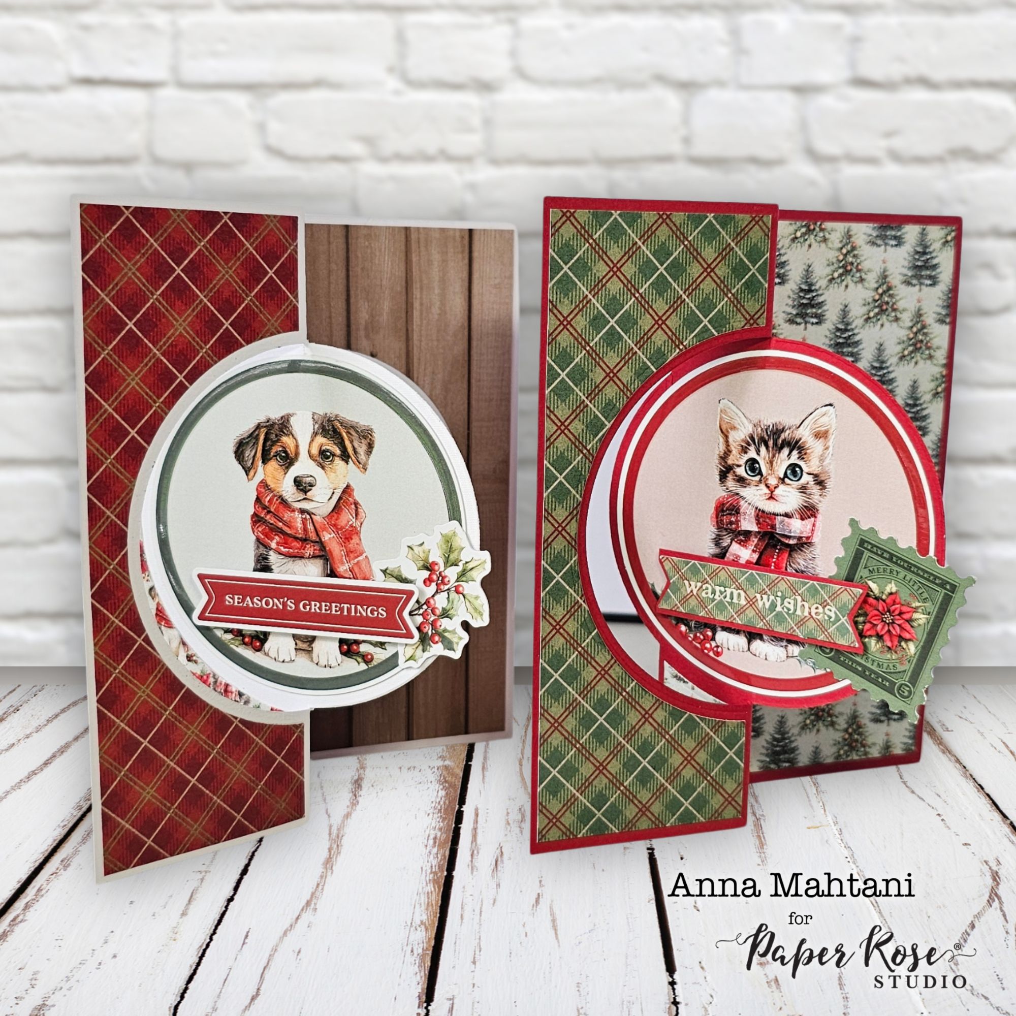 Fun Flip-fold Card: Paper Rose Studio Christmas Tree Farm Collection ...